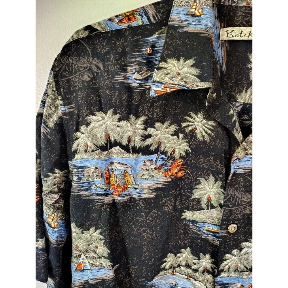 batik bay | Shirts | Vtg Batik Bay Hawaiian Aloha Camp Shirt Mens ...